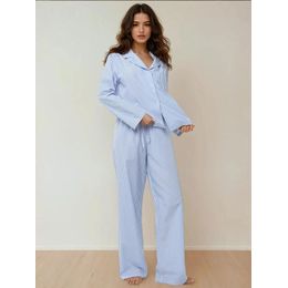 Hiccup Pyjama Damen Gr&ouml;&szlig;e XL opal / hellblau Winterkleid