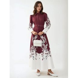 Hiccup Dress female size 36 Burgundy / White