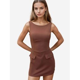 Hiccup Kleid Damen Gr&ouml;&szlig;e 34 mokka Sommerkleid