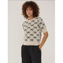 Hiccup Pullover Damen Gr&ouml;&szlig;e S ecru / schwarz