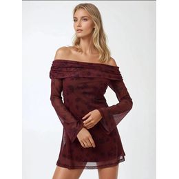 Hiccup Kleid Damen Gr&ouml;&szlig;e 40 anthrazit / rot Winterkleid
