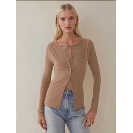 Hiccup Strickjacke Damen Gr&ouml;&szlig;e XL mokka