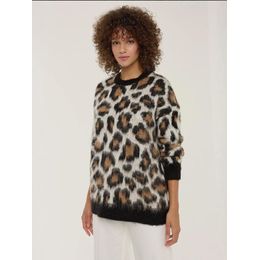 Hiccup Pullover Damen Gr&ouml;&szlig;e S camel / ecru / schwarz