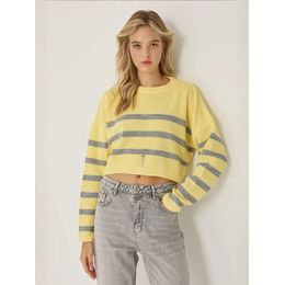 Hiccup Pullover Damen Gr&ouml;&szlig;e S gelb / graumeliert