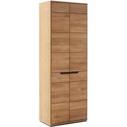 Garderobenschrank MCA LIVING "Araya Garderobenschrank,Schrank,Dielenschrank,Flurschrank,Breite 69cm", eichenfarben, B:69cm H:195cm T:40,5cm, Holzwerkstoff, Massivholz, Schränke, Türen gedämpft, Fachböden,ausziehbare Kleiderstange, FSC-Mix