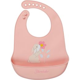 Lätzchen Sterntaler "Silikonlätzchen Hase Hanni", Baby, quarzrosa, Kunststoff, Lätzchen