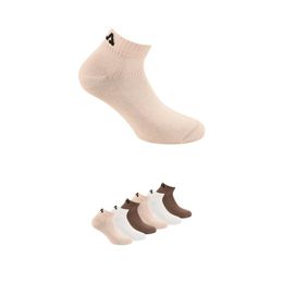 Kurzsocken Fila "UNISEX INVISIBLE PLAIN SOCKS", Damen, Gr. 35-38, mocha mousse, Baumwolle, Elasthan, Polyester, elastisch, Socken, Baumwollmischung, Rippenbündchen, flache Zehennaht
