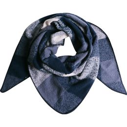 Modeschal Capelli New York, Damen, blau (navy combo), Polyester, kariert, mehrfarbig, meliert, Modetücher, Karomuster, Dreieckstuch, wärmend