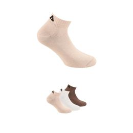 Kurzsocken Fila "UNISEX INVISIBLE PLAIN SOCKS", Damen, Gr. 35-38, mocha mousse, Baumwolle, Elasthan, Polyester, elastisch, Socken, mit Logostickerei
