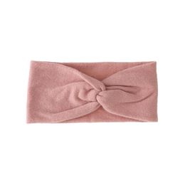 Stirnband Zwillingsherz ""Classic"", Damen, altrosa, Strick, Kaschmir, Mützen, Knoten vorn, Cashmere, Feinstrick