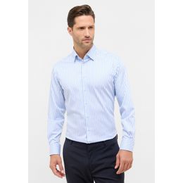 Langarmhemd Eterna "MODERN FIT", Herren, Gr. 39, Normalgrößen, hellblau, Satin, 100% Baumwolle, tailliert, Manschette, Hemden, NON IRON (bügelfrei)