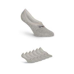 Füßlinge Fila "UNISEX GHOST SOCKS", Herren, Gr. 35-38, grau, Baumwollmischung, normal, Socken, mit Logo-Schriftzug, Silikonstreifen an der Ferse für besseren Halt