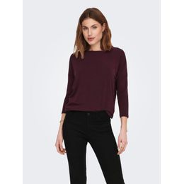 3/4-Arm-Shirt Only "ONLGLAMOUR 3/4 TOP JRS NOOS", Damen, Gr. M (38), madder braun, Single Jersey, Obermaterial: 65% Polyester, 30% Viskose, 5% Elasthan, unifarben, figurumspielend hüftbedeckend, Rundhals, Shirts, in lässiger Oversize-Form