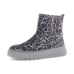 Winterboots Gabor, Damen, Gr. 39, grau, leo, Ziegenveloursleder, animal-print, Schuhe, Plateau, Stiefelette mit praktischem Innenreißverschluss, Topseller