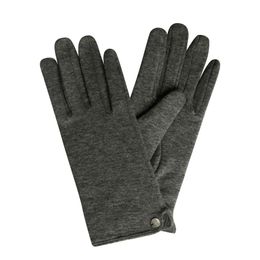 Strickhandschuhe Capelli New York, Damen, grau (dunkelgrau, unifarben), Jersey, Materialmix, meliert, unifarben, Handschuhe, mit edlem Logoplättchen