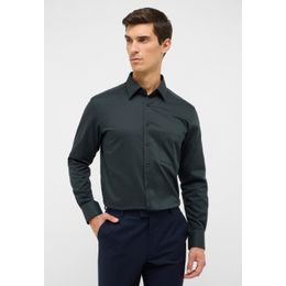 Langarmhemd Eterna "MODERN FIT", Herren, Gr. 48, Normalgr&ouml;&szlig;en, dunkelgr&uuml;n, 100% Baumwolle, tailliert, Manschette, Hemden, NON IRON (b&uuml;gelfrei)