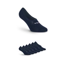 Füßlinge Fila "UNISEX GHOST SOCKS", Damen, Gr. 35-38, navy, Baumwollmischung, normal, Socken, mit Logo-Schriftzug, Silikonstreifen an der Ferse für besseren Halt