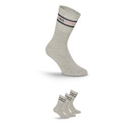 Socken Fila "UNISEX LIFESTYLE PLAIN SOCKS", Damen, Gr. 39-42, grau, Baumwollmischung, normal, Socken Socken, mit Logo-Schriftzug