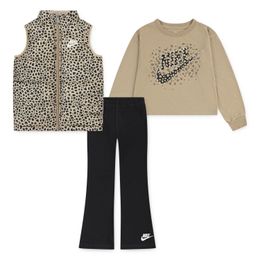 Shirt & Leggings Nike Sportswear "NKG WILD WARMTH 3PC VEST SET", Kinder, Gr. 104 (4), schwarz, Obermaterial: 100% Polyester. Futter Weste: 100% Polyester. Obermaterial Hose: 90% Polyester, 10% Elasthan. Wattierung: 100% Polyester. Weste: 100% Polyester, KOB Set-Artikel, für Kinder
