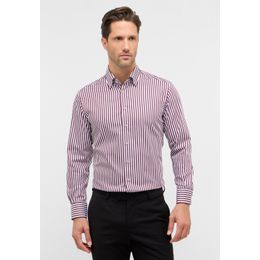 Langarmhemd Eterna "MODERN FIT", Herren, Gr. 39, Normalgrößen, plum, Satin, 100% Baumwolle, tailliert, Manschette, Hemden, NON IRON (bügelfrei)