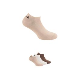Socken Fila "UNISEX INVISIBLE PLAIN SOCKS", Damen, Gr. 43-46, mocha mousse, Baumwolle, Elasthan, Polyester, elastisch, Socken Socken, mit eingestricktem Logo an der Ferse