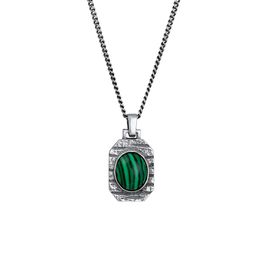 Kuzzoi Kette 'Geo' Herren Gr&ouml;&szlig;e 60 gr&uuml;n / silber