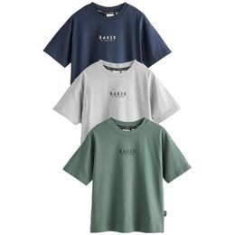 Baker by Ted Baker T-Shirt Jungen Gr&ouml;&szlig;e 152 navy / hellgrau / khaki