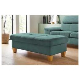 Hocker exxpo - SOFA FASHION "Enya Bankhocker mit Staufach unter der Sitzfl&auml;che", blau (aqua), B:136cm H:45cm T:70cm, Hocker, Polsterhocker, sch&ouml;ne Detailverarbeitung
