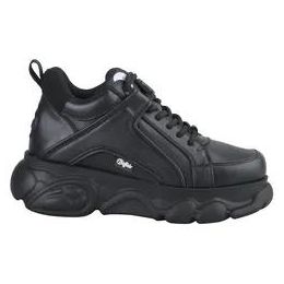 Plateausneaker Buffalo "CORIN", Damen, Gr. 37, schwarz, Lederimitat, Schuhe, Schnürschuh, Freizeitschuh, Ugly Sneaker mit typischer Plateausohle