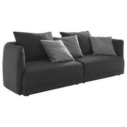 Big-Sofa DESIGNWERK "New York, anmutendes Designsofa", schwarz (charcoal), B:253cm T:100cm, 100% Polyester, Sofas, mit schmaler Arm- & Rückenlehne