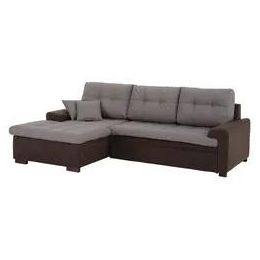 Ecksofa Home Affaire "F&ouml;hr L-Form", braun (mittelbraun), B:247cm H:75cm T:150cm, 100% Polyester Luxus-Microfaser/Struktur;100% Polyester PRIMABELLE/Webstoff;100% Polyester Melrose/Struktur grob, Sofas, Ecksofa, wahlweise mit Bettfunktion