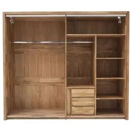 Schubladeneinsatz Home Affaire "Chamara, F&uuml;r Schrank Chamara, Mit 3 Schubladen, Push-Funktion", beige (natur), B:59cm H:59cm T:56cm, Schubladeneins&auml;tze, Schubladeneinsatz, Zus&auml;tzlicher Stauraum, aus massivem Eichenholz, Zeitloses Design