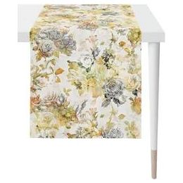 Tischläufer Apelt "2708 Herbstzeit, Herbstdeko, Herbst", bunt (weiß, orange, gelb, grün, natur, bunt), B:48cm L:140cm, Baumwolle, Tischdecken, Digitaldruck