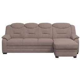 Ecksofa COTTA "Marcus L-Form", braun (mud), B:257cm H:99cm T:162cm, 100% Polyester, Sofas, wahlweise mit Bettfunktion