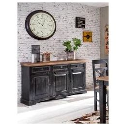 SIT-MÖBEL Sideboard SIT "Corsica", schwarz (schwarz, honig), B:150cm H:90cm T:40cm, Massivholz, Sideboards, Breite 150 cm, Shabby Chic, Vintage