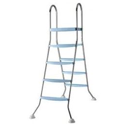 Poolleiter GRE "f&uuml;r Aufstellpools", blau (aluminiumfarben, blau), B:8cm H:142cm L:45cm, Aluminium, Stahl, Leitern, Edelstahl, 2x4 Stufen
