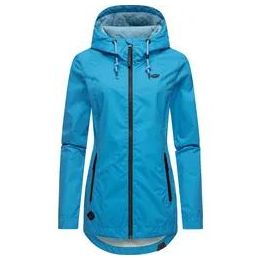 Outdoorjacke Ragwear "Zuzka", Gr. M (38), blau (himmelblau), Au&szlig;enmaterial: 100% Polyester. Innenfutter: 100% Polyester, tailliert Po-bedeckend, hoch geschlossener Ausschnitt, mit Kn&ouml;pfen,&Auml;rmel mit &Auml;rmelschlitz normaler Saum krempelbar,mit Druckknopf,mit Schlitz, Jacken Outdoorjacke, stylische &Uuml;bergangsjacke mit gro&szlig;er Kapuze