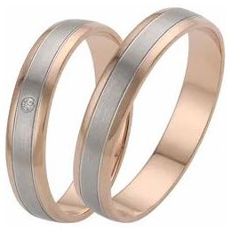 Trauring Firetti "Schmuck Geschenk Gold 375 Hochzeit Ehering "LIEBE" Gr. 20, rosa (ros&eacute;goldfarben, wei&szlig;goldfarben), Fingerringe, Damen, 20, ohne Brillant, Ros&eacute;gold 375, 4mm, Trauring, Made in Germany, wahlweise mit oder ohne Brillant