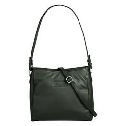 Shopper Bruno Banani, Damen, Gr. B/H/T: 27cm x 25cm x 10cm onesize, grün (oliv), Leder, leicht glänzend, unifarben, Taschen, echt Leder