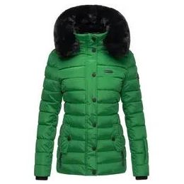 Steppjacke Navahoo "Milianaa", Damen, Gr. XS (34), grün (smaragd), Oberstoff: 100% Polyester, Futter: 100% Polyester, Wattierung: 100% Polyester, Ärmelfutter: 100% Polyester, Kunstfell: 100% Polyester, figurbetont Po-bedeckend, hoch geschlossener Ausschnitt, Ärmel ohne Ärmelschlitz Rippstrickbündchen kontrastfarben, Jacken, Edle Winterjacke mit weicher Kunstfell-Kapuze