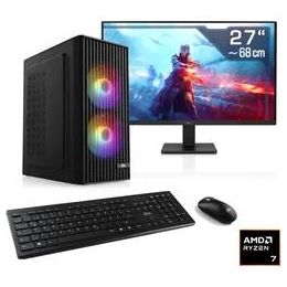 CSL PC-Komplettsystem "Spectrum V25243", Energieeffizienz: E (A-G), schwarz, Microsoft Windows 11 Home (64 Bit), 32 GB RAM 1.000 GB SSD, Computer_Komplettsysteme
