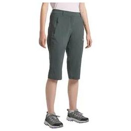 3/4-Hose Jack Wolfskin "HIKEOUT", Damen, Gr. 34, N-Gr, grün (slate grün, outdoormode, frühlingsmode, herbstmode, streetwear, sommermode), Obermaterial: 94% Polyamid, 6% Elasthan, Hosen, Atmungsaktiv, schnell trocknend, wasserabweisend
