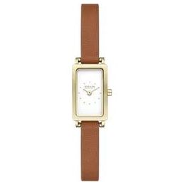 Quarzuhr Skagen "HAGEN MICRO", braun (cognacfarben, weiß), Armbanduhren, Damen, Damenuhr, Armbanduhr, analog, Lederarmband