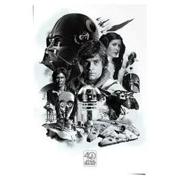 Poster Reinders "Poster Star Wars 40 Jahre", schwarz (farbe bild(er): schwarz), B:61cm H:91,5cm, Papier, Bilder