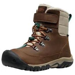 Winterstiefel Keen "KANIBOU WP", Damen, Gr. 32/33, schwarz earth, roasted pecan, Leder, Textil, Schuhe Winterstiefel, Winterschuhe, Winterboots, Snowboots