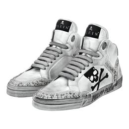 Philipp Plein Low-Top Sneaker - Hightop-Sneaker Retrokickz Mit Nietenverzierungen - Gr. 36 (EU) - in Wei&szlig; - f&uuml;r Damen