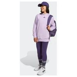 Trainingsanzug Adidas SPORTSWEAR "JG SWTP FL TS", Jungen, Gr. 170, powder plum, aurora plum meliert, Obermaterial: 70% Baumwolle, 30% Polyester. Obermaterial Hose: 93% Baumwolle, 7% Elasthan, Sportanz&uuml;ge Trainingsanzug