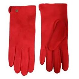 Strickhandschuhe Capelli New York, Damen, rot, Feinstrick, Materialmix, unifarben, Handschuhe, mit Ziernaht, Metall-Logo, Feinripp-Strick, elastisch