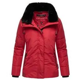 Winterjacke Navahoo "Frostii XIV", Damen, Gr. L (40), rot (dunkelrot), Material: 100% Polyester, gerade hüftbedeckend, hoch geschlossener Ausschnitt, eng Rippstrickbündchen, Jacken, modische Damen Winter Steppjacke mit Kunstfellkragen