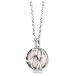 Kette mit Anh&auml;nger Engelsrufer "Powerful Stone Paradise Rosenquarz" Gr. XS, bunt (silberfarben, rosa), Halsketten, Damen, XS, Silber 925 (Sterlingsilber), L: 50, mit Rosenquarz